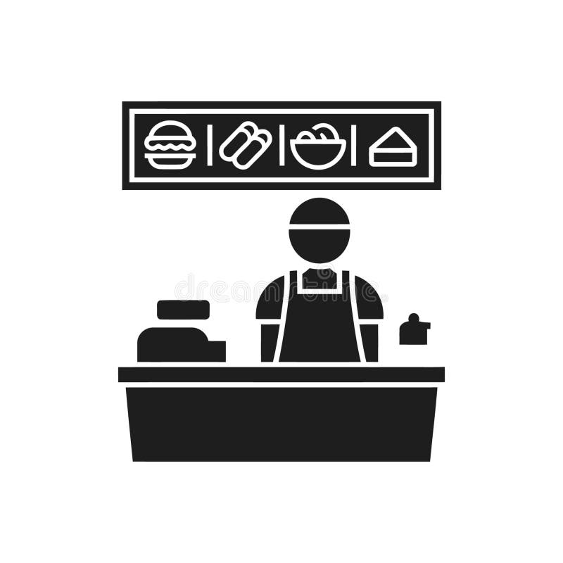 Food Stall Worker Icon stock vector. Illustration of service - 361857111