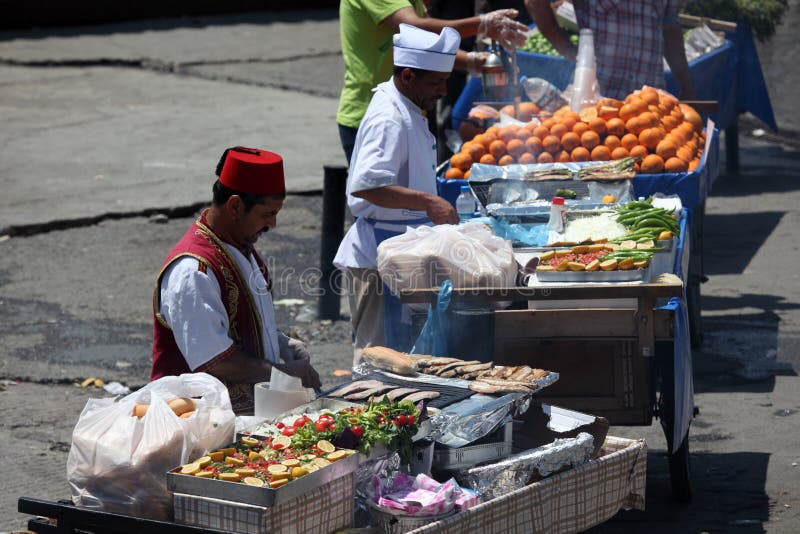Food Stalls in Istanbul, Turkey Editorial Stock Photo - Image of food ...