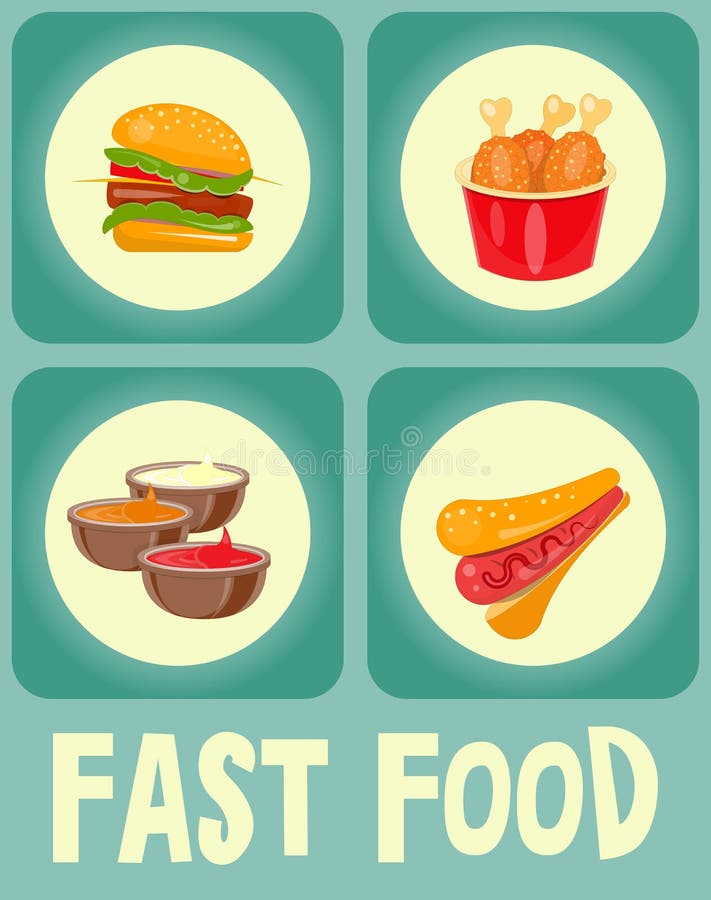 Food stickers collection stock vector. Illustration of food - 63275980