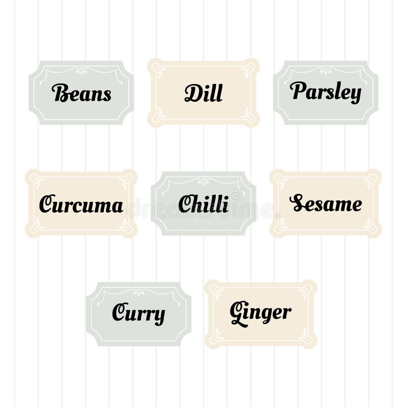 Food Storage Labels. Kitchen Food Tags Collection for Kitchen ...
