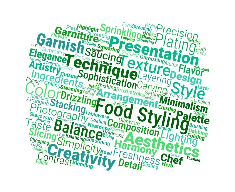 Food Styling Word Cloud stock illustration. Illustration of aesthetics ...