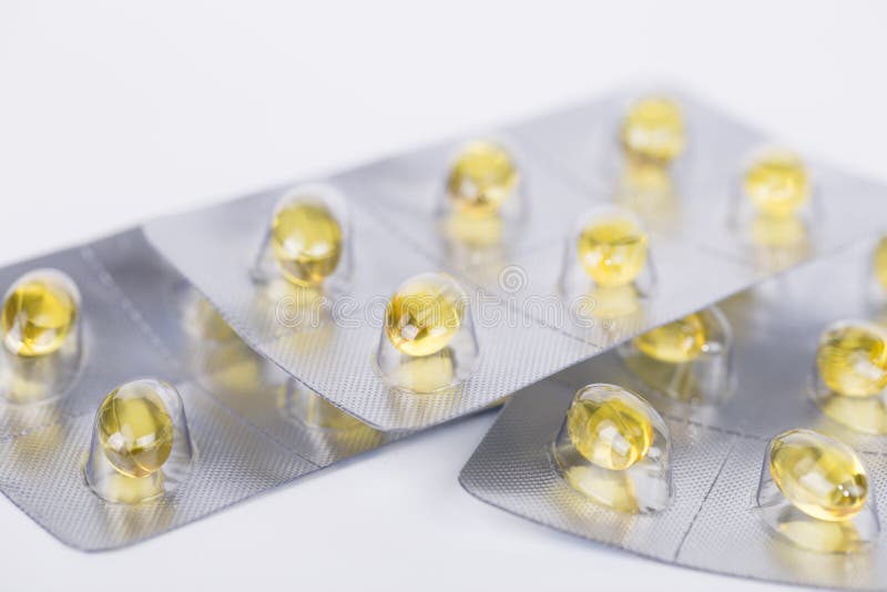 Food Supplement Capsules or Pills Closeup Stock Photo - Image of body ...