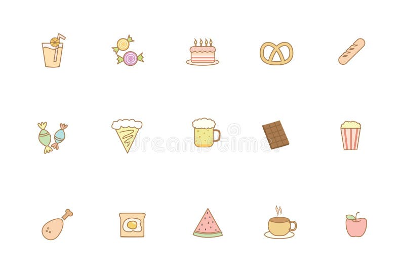 Food and sweet icons stock vector. Illustration of trophy - 45682000