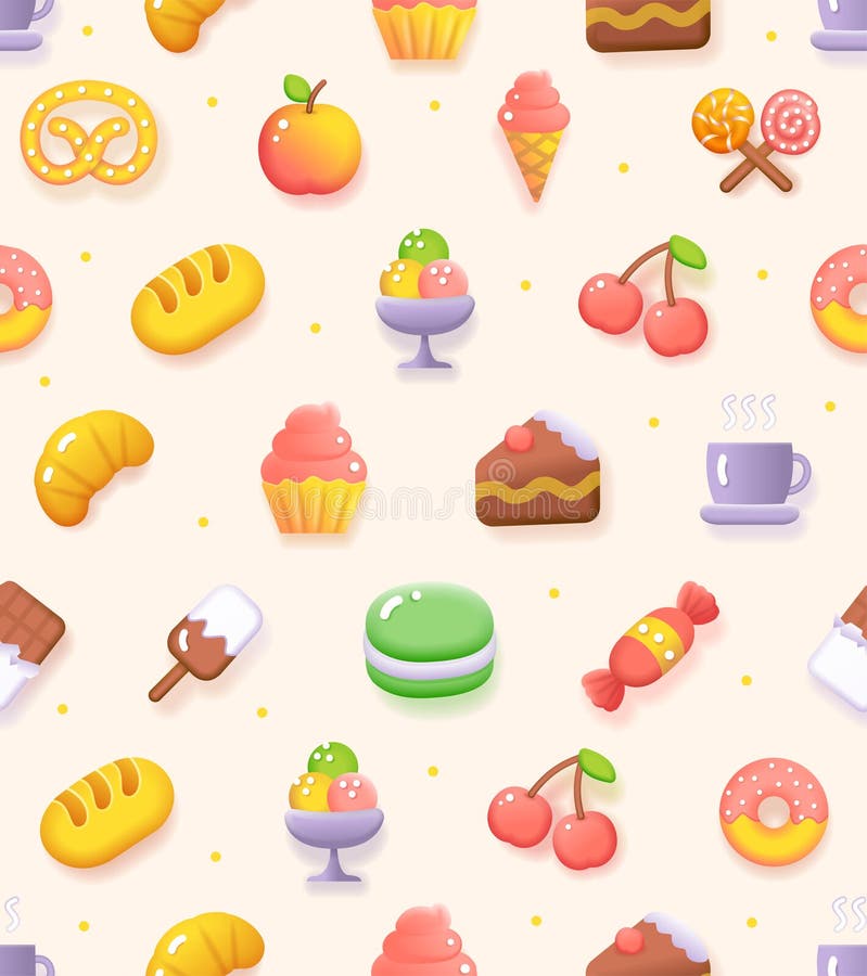 Sweets and Bakery Pattern Background. Vector Stock Vector ...