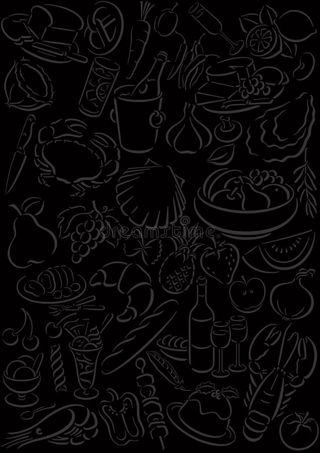 Background with Food Symbols Stock Vector - Illustration of cheese ...
