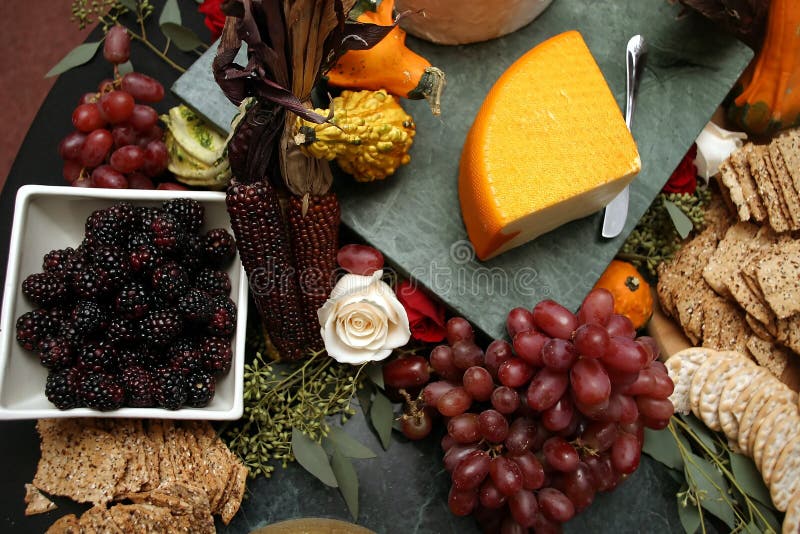 Food table stock photo. Image of food, grapes, crackers - 4184100