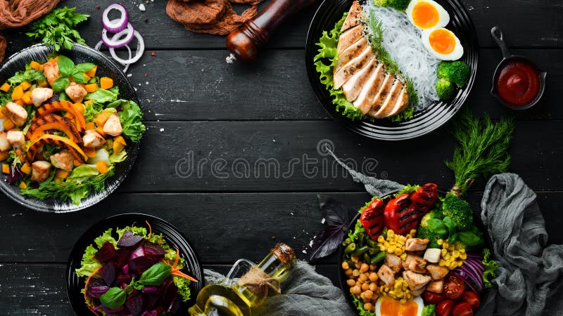 Food on the Table. Autumn Food Assortment Stock Photo - Image of wood ...