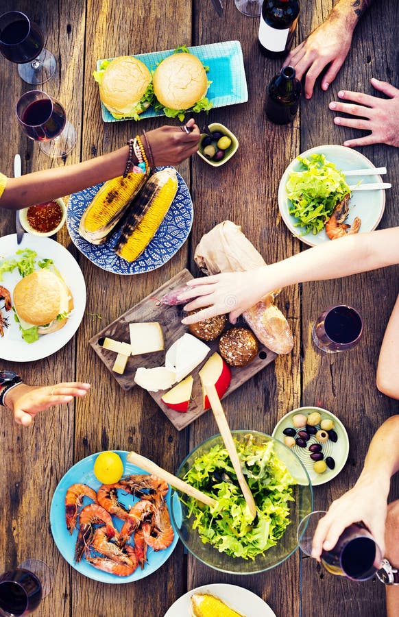 Food Table Celebration Delicious Party Meal Concept Stock Image - Image ...