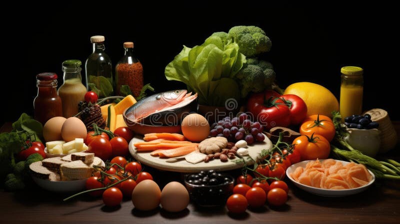 Food on the Table. Complete Ration Stock Image - Image of healthy ...