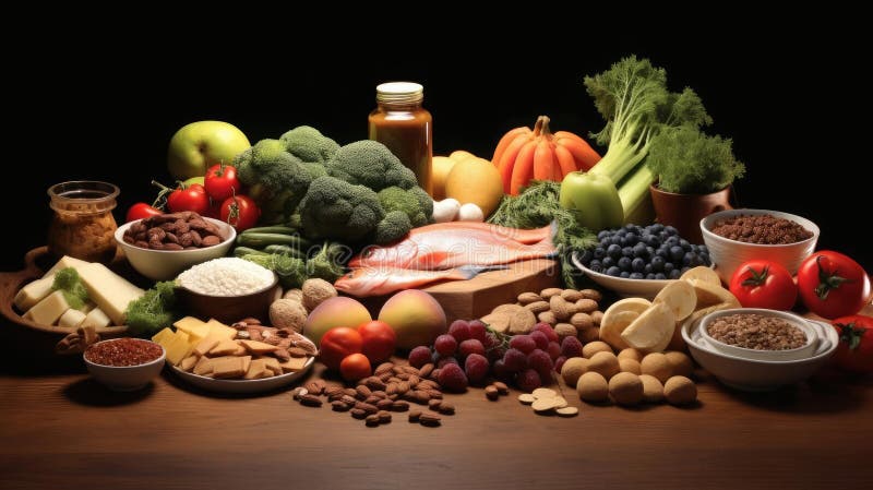 Food on the Table. Complete Ration Stock Illustration - Illustration of ...