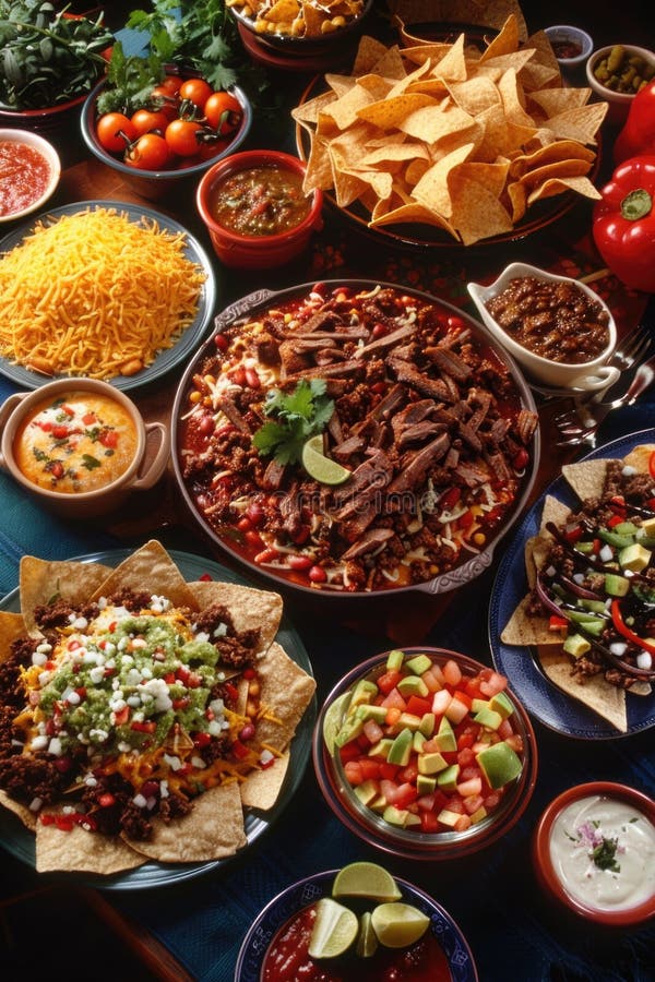 Food table spread stock image. Image of celebration - 375003143