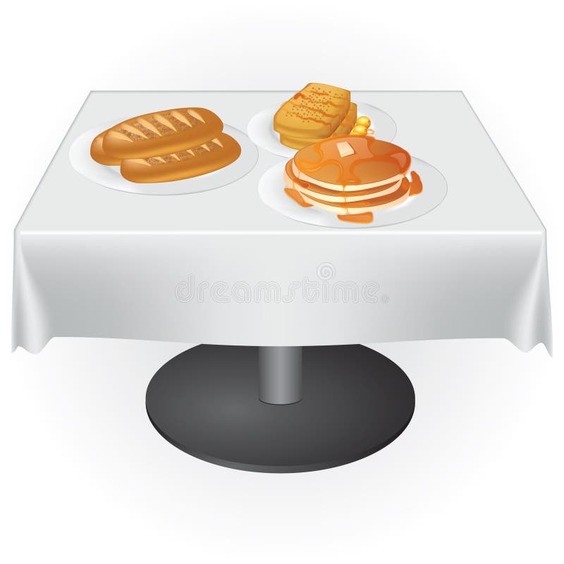 Food on Table. Vector Illustration Decorative Background Design Stock ...