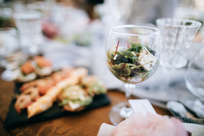 Food on the Tables. Catering Service Stock Image - Image of salad ...