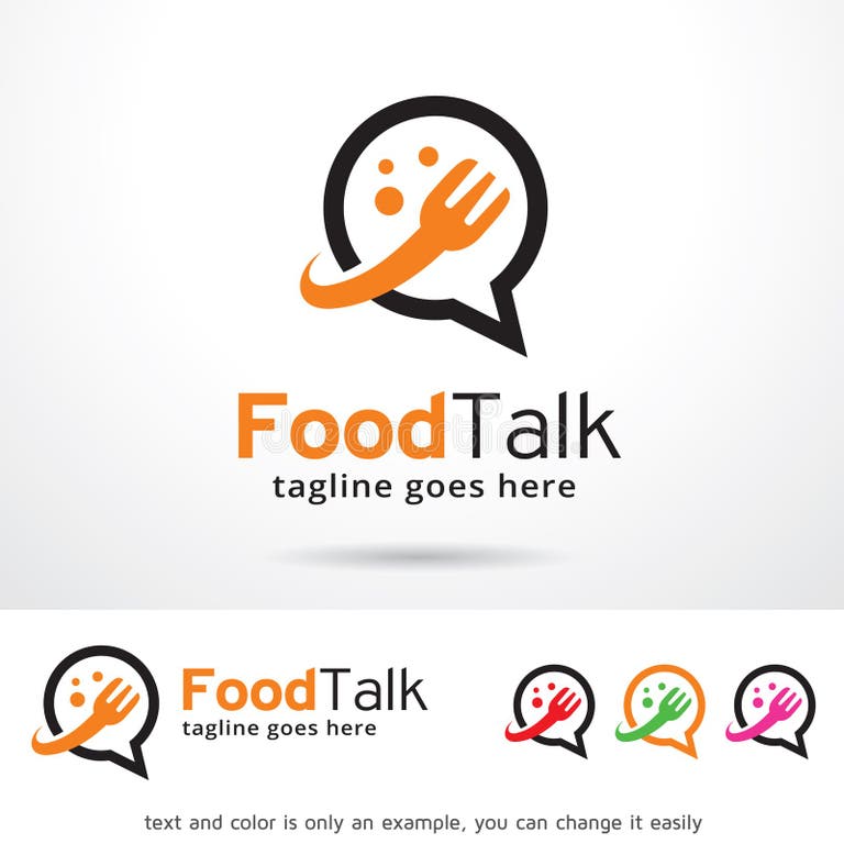 Food Talk Logo Design Template Stock Vector - Illustration of smart ...