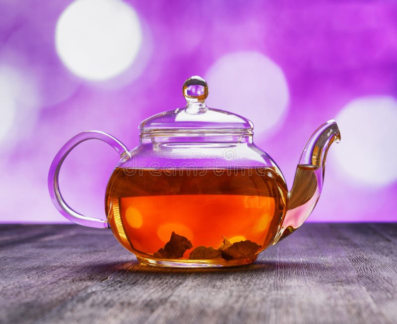 Teapot with Fresh Flower Tea,top View Stock Image - Image of curative ...