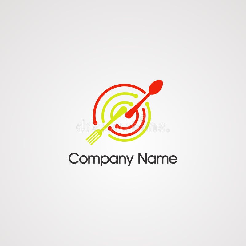 Food Tech with Circle Digital Logo Vector, Icon, Element, and Template ...