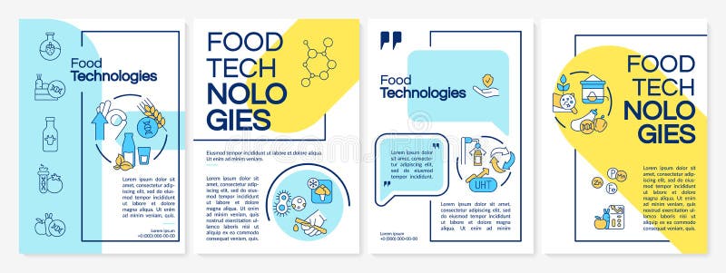 Food Technologies Blue and Yellow Brochure Template Stock Vector ...