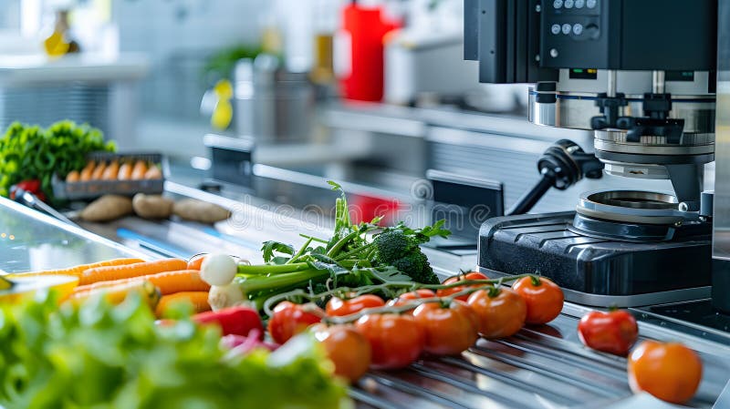 Automated Machine Slicing Vegetables with Precision Stock Illustration ...