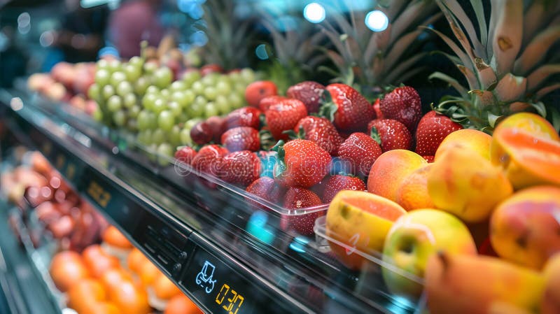 Food Technology, Close-up of a Sensor Checking the Freshness of Package ...