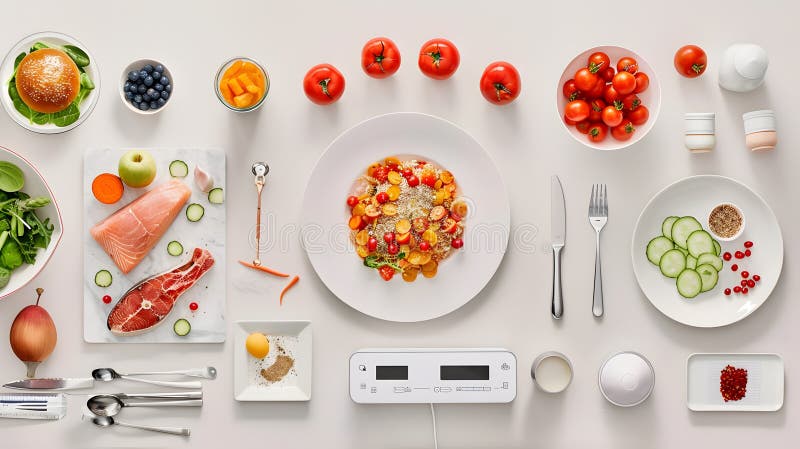Food Technology, Digital Scale Analyzing Portion Sizes with Precise ...