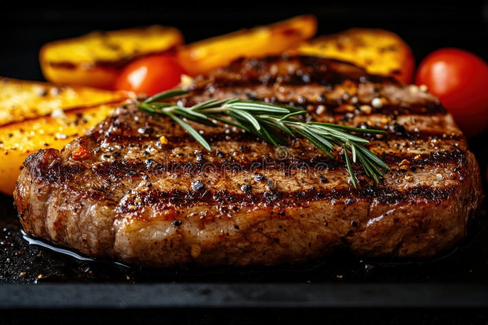 A Food Temperature Probe in a Steak, Modern and Technical, Culinary ...