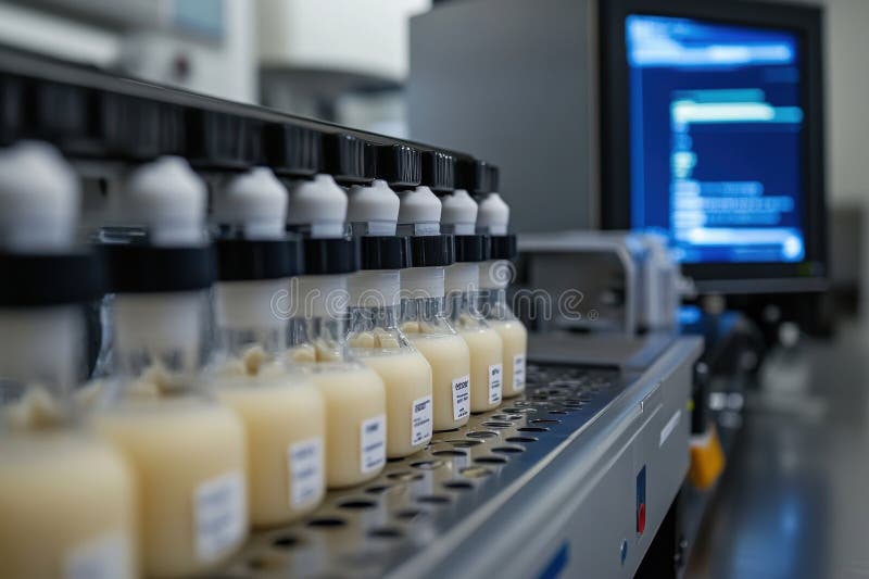 Food Testing Laboratory, a Lab Setup with Milk Samples for Protein ...