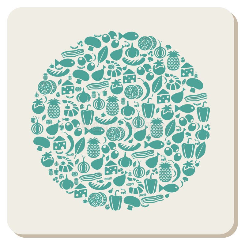 Food Theme Abstract Illustration Stock Illustration - Illustration of ...