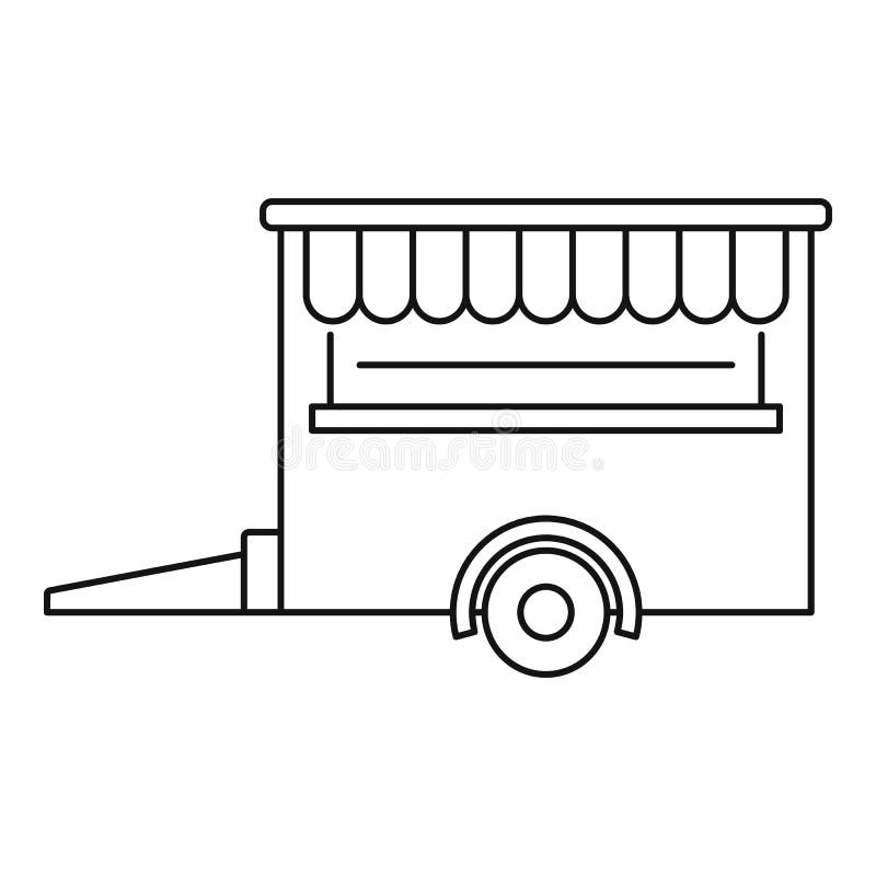 Food Trailer Icon, Outline Style Stock Vector - Illustration of loaf ...