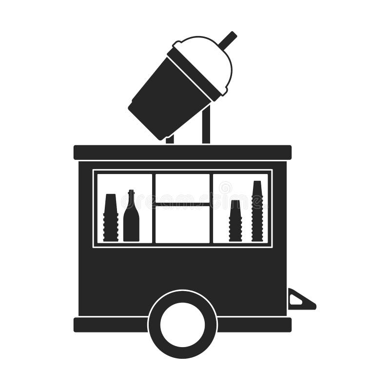 Food Trailer Vector Icon.Cartoon Vector Icon Isolated on White ...