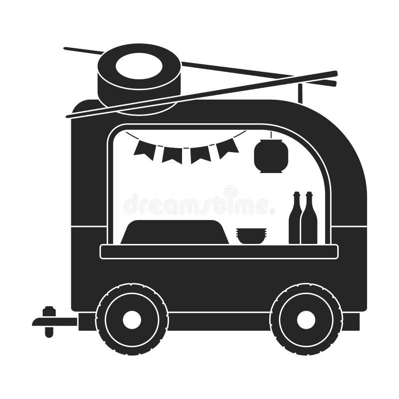 Food Trailer Vector Icon.Cartoon Vector Icon Isolated on White ...