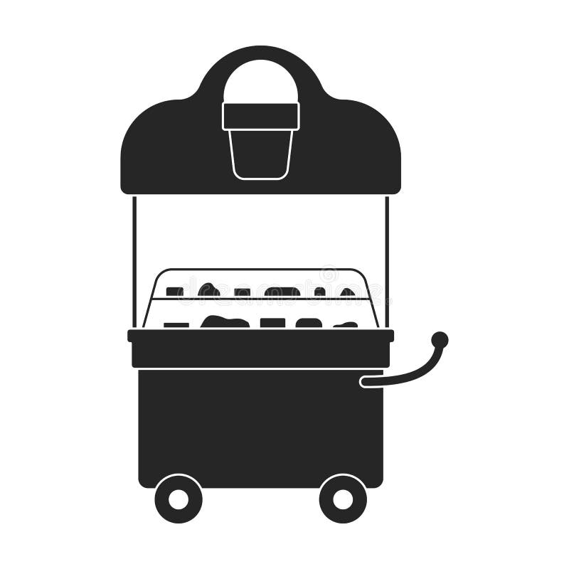 Food Trailer Vector Icon.Black Vector Icon Isolated on White Background ...