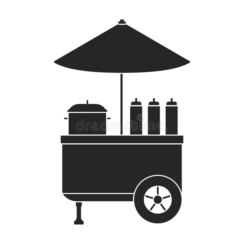 Food Trailer Vector Icon.Cartoon Vector Icon Isolated on White ...