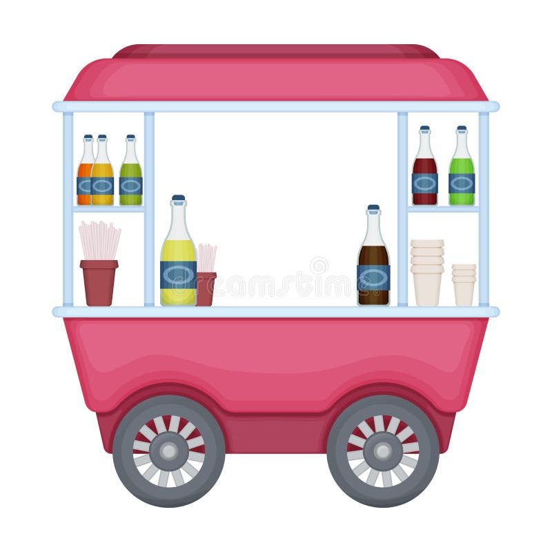 Food Trailer Vector Icon.Cartoon Vector Icon Isolated on White ...