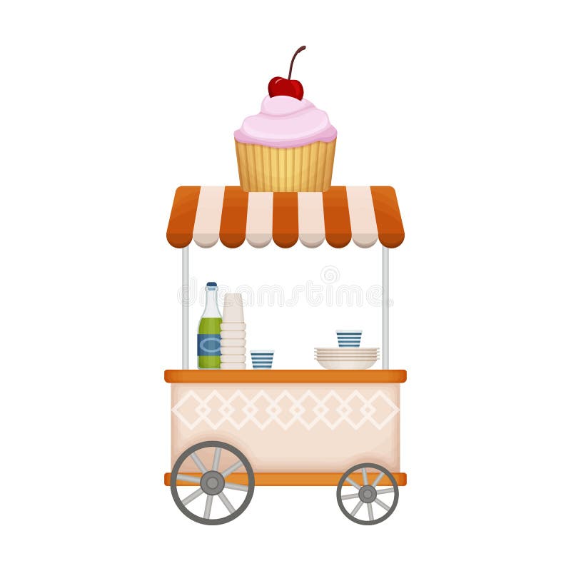 Food Trailer Vector Icon.Cartoon Vector Icon Isolated on White ...
