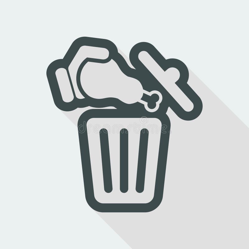 Food trash icon stock vector. Illustration of bucket - 117821983