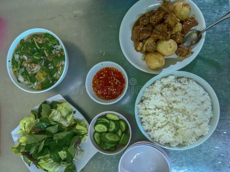 Food on the Tray Food on the Dining Table Stock Image - Image of ...