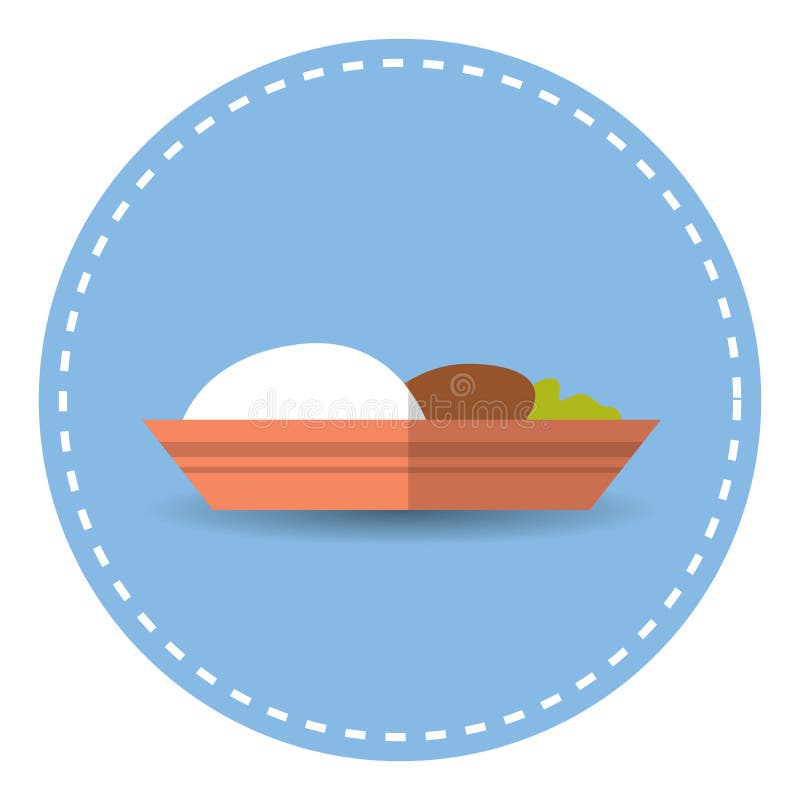 Food in Tray. Vector Illustration Decorative Design Stock Vector ...