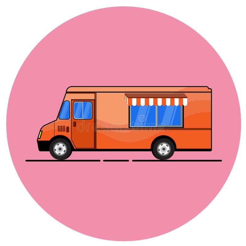 Illustration Food Truck Cartoon Vector Design, Street Fast Food Truck ...