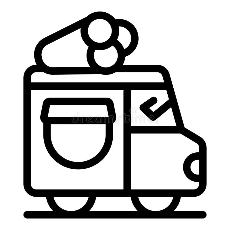 Food Truck Carrying Cotton Candy Icon Outline Style Stock Vector ...