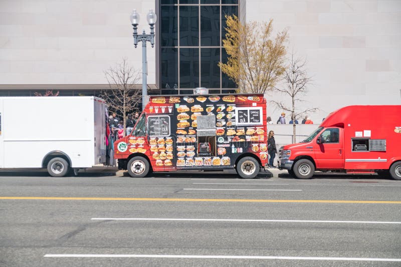 Food Trucks Along Road Downtown Washington Dc Stock Photos - Free ...