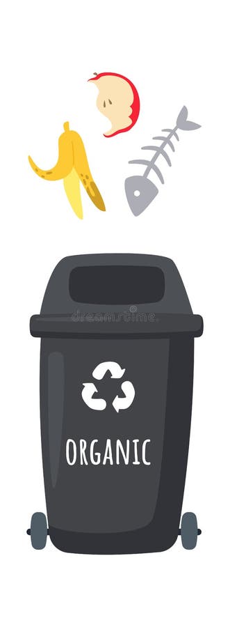 Food Utilization and Recycling Flat Icon Trash Can Stock Vector ...