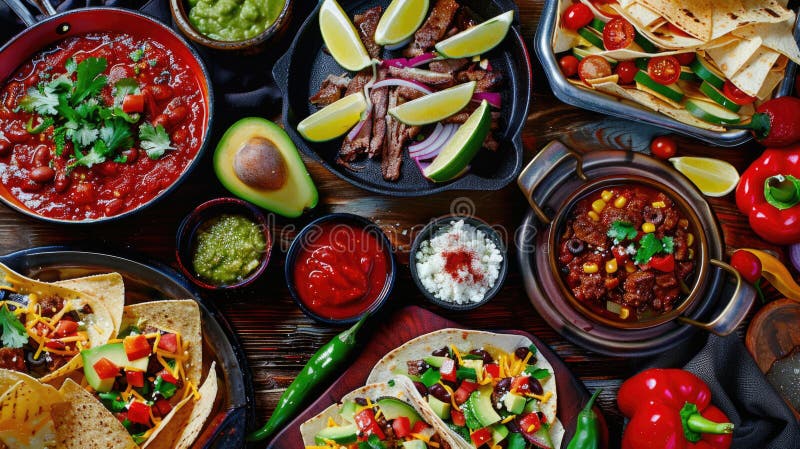 Food Variety Table stock photo. Image of generated, table - 378096176