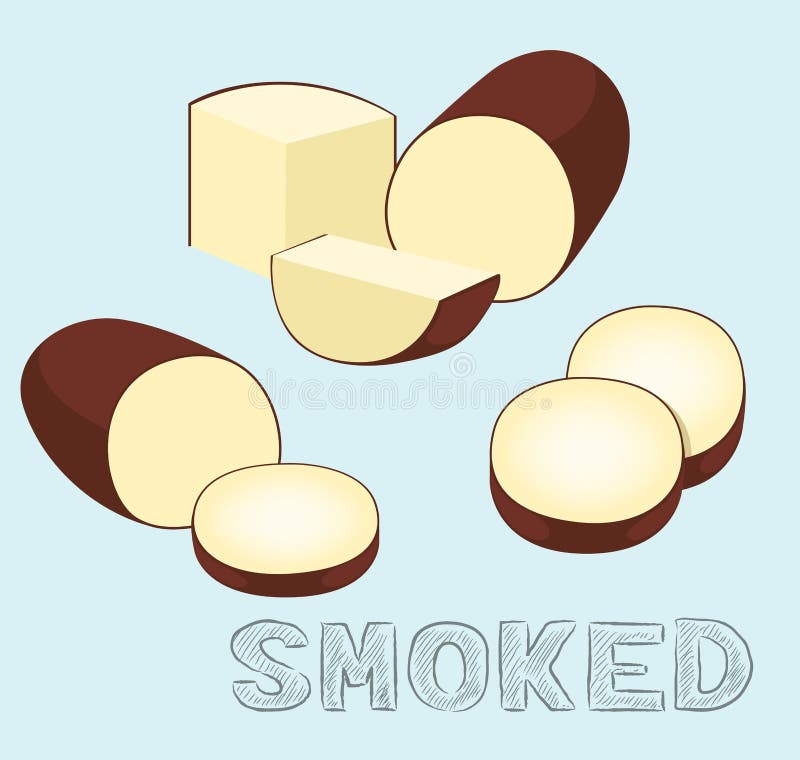Food Cheese Type Smoked Vector Illustration Stock Vector - Illustration ...