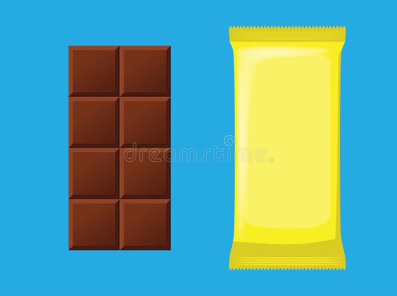 Chocolate Bar Yellow Package Vector Stock Vector - Illustration of ...