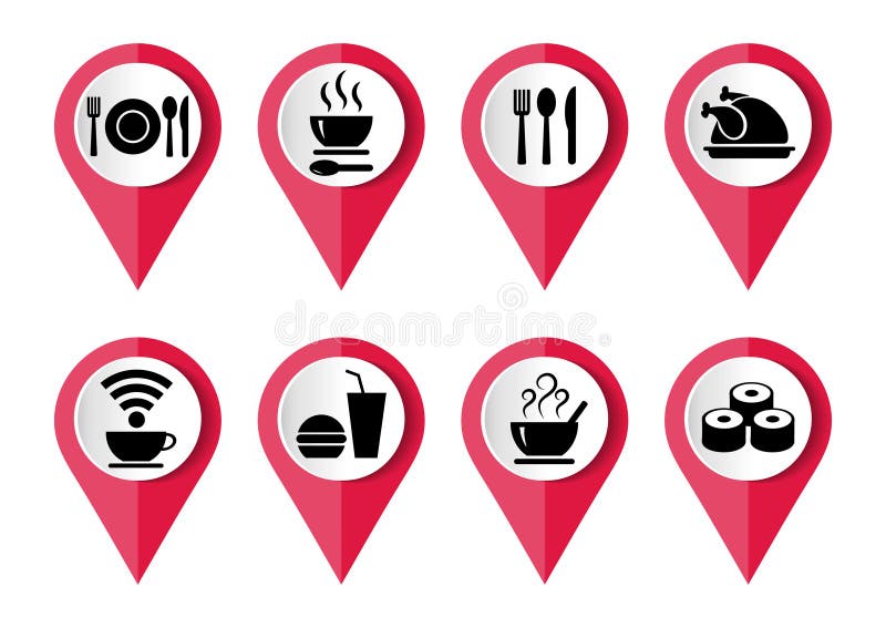 Food Vector Icon Set, Flat Design Pointers, Infographic Template Stock Vector - Illustration of ...