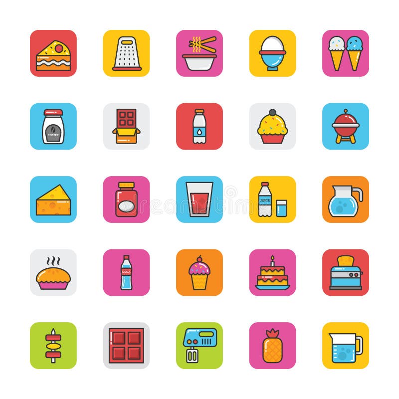 Food Vector Icons 7 stock illustration. Illustration of dessert - 98799447