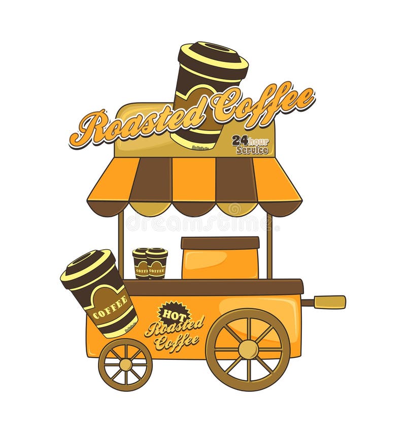 Food vendor cart theme stock vector. Illustration of vector - 40006981