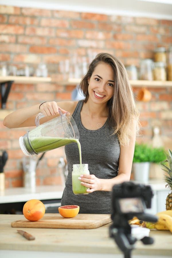 Food vlogger stock photo. Image of mixer, health, beautiful - 116650868