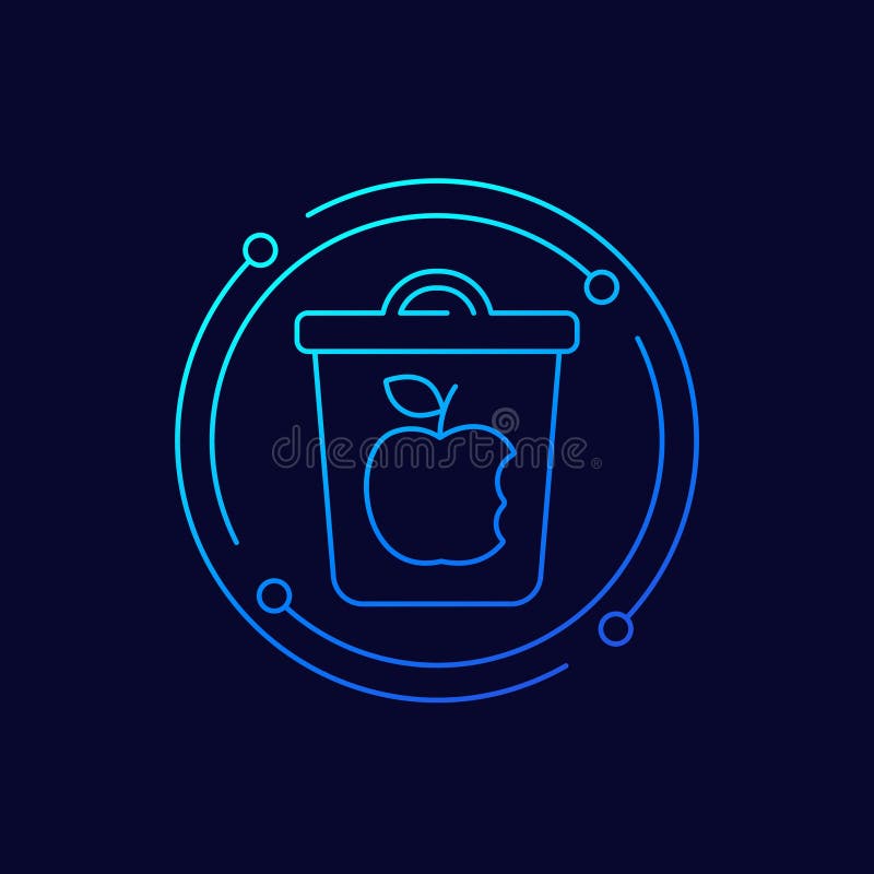 Food Waste Icon, Linear Design Stock Vector - Illustration of food ...