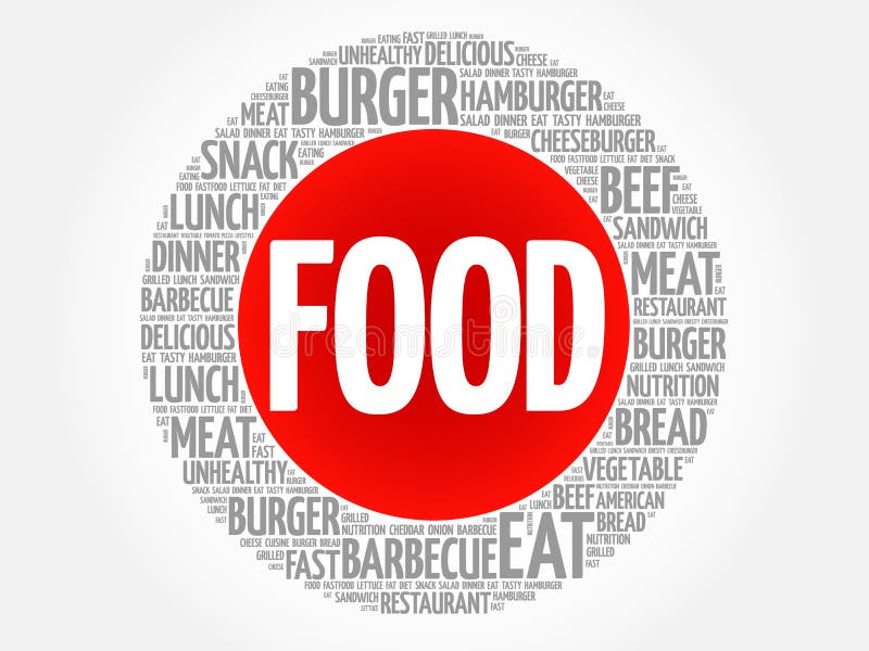 FOOD word cloud stock illustration. Illustration of health - 205448469